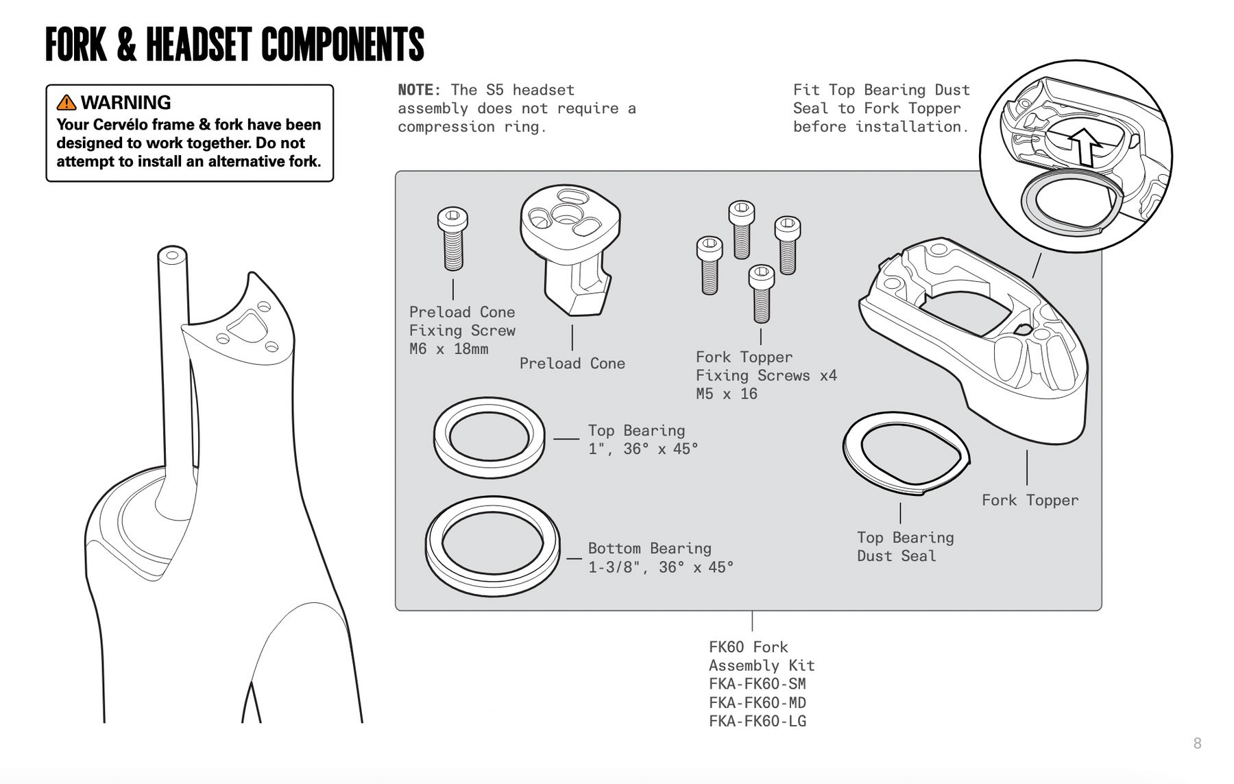 Cervelo S5 Fork Assembly Kit 2019-2021 – Grundtner